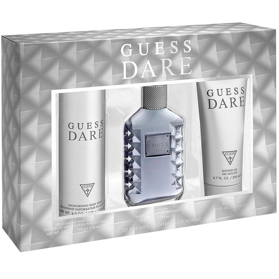 Guess Dare Homme by Guess for Men 3.4 oz EDT 3 PC Gift Set | PLA